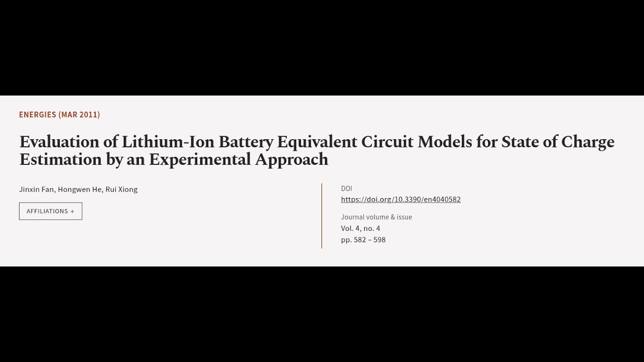 Evaluation of Lithium-Ion Battery Equivalent Circuit Models for State ...