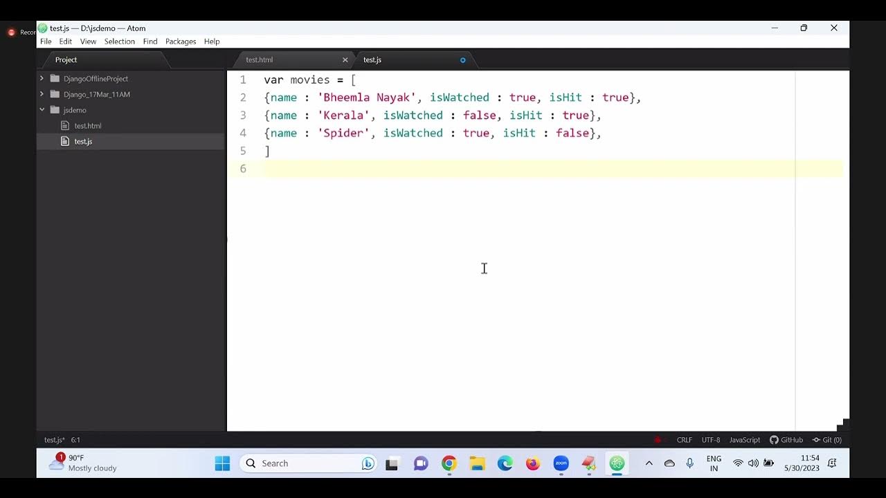 30th MAY 23 Json Cont1 - YouTube
