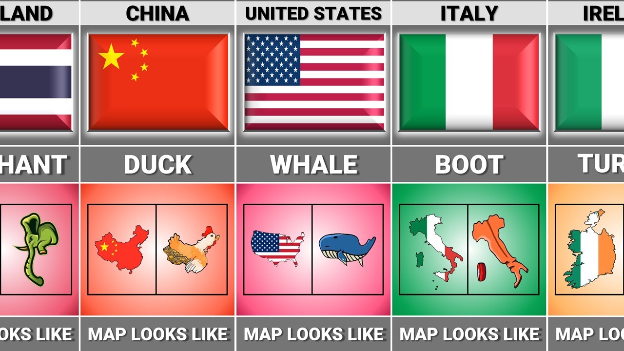 Countries Map That Looks Like Picture - YouTube