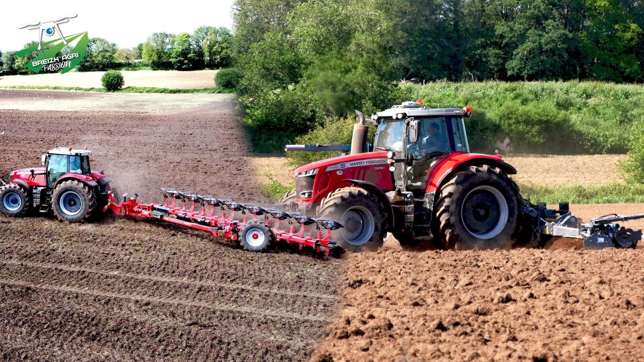 🇫🇷🌽 XL PRÉPARATION DES TERRES A MAÏS | CHARRUE 8 CORPS & HERSE 6 MÈTRES ...