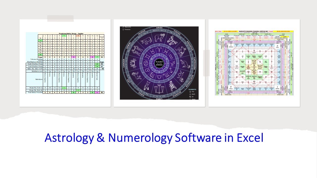 Astrology & Numerology Software in Excel - YouTube