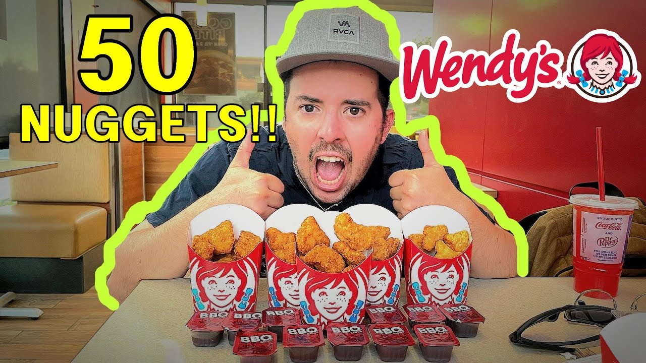 I Took On The 50 Chicken Nugget Challenge At Wendy's!!! - YouTube