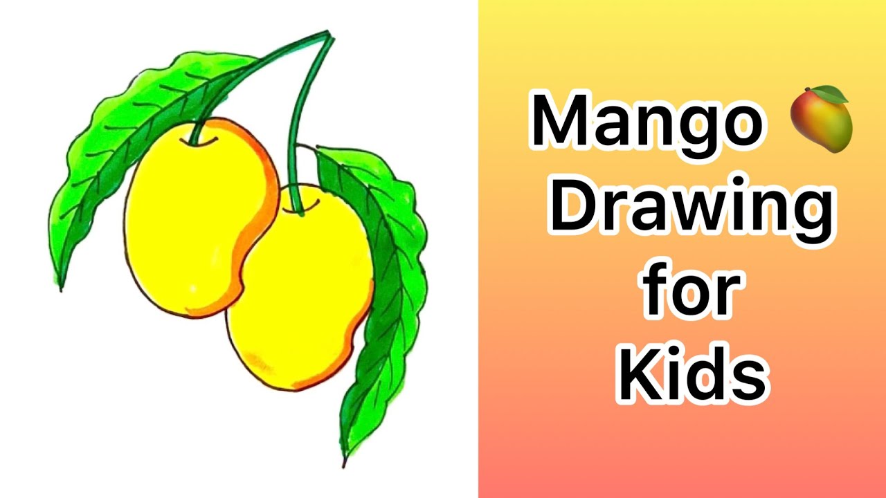 How to draw a Mango 🥭 || Mango 🥭 Drawing for Kids and Beginner #mango # ...
