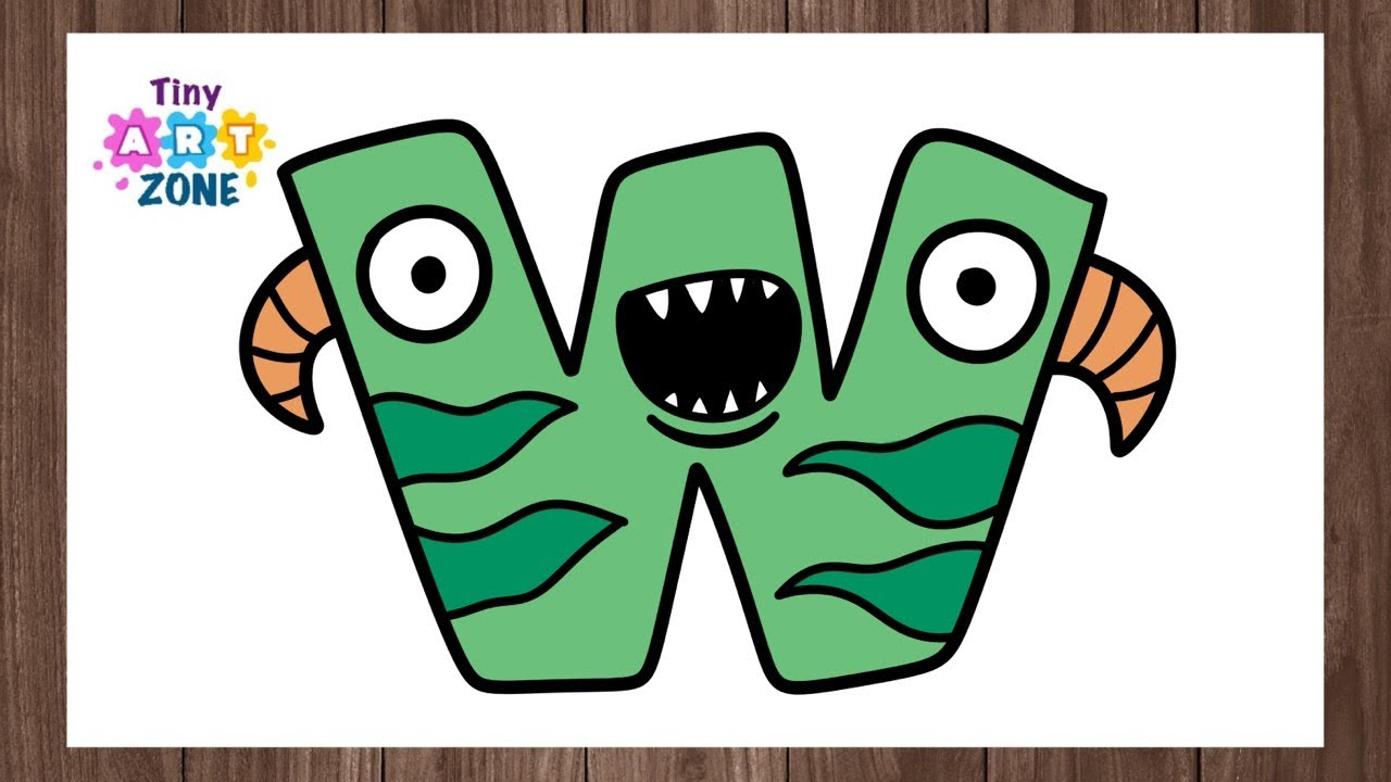 How to Draw Alphabet W Easy for Kids | W letter Drawing | Tiny Art Zone ...