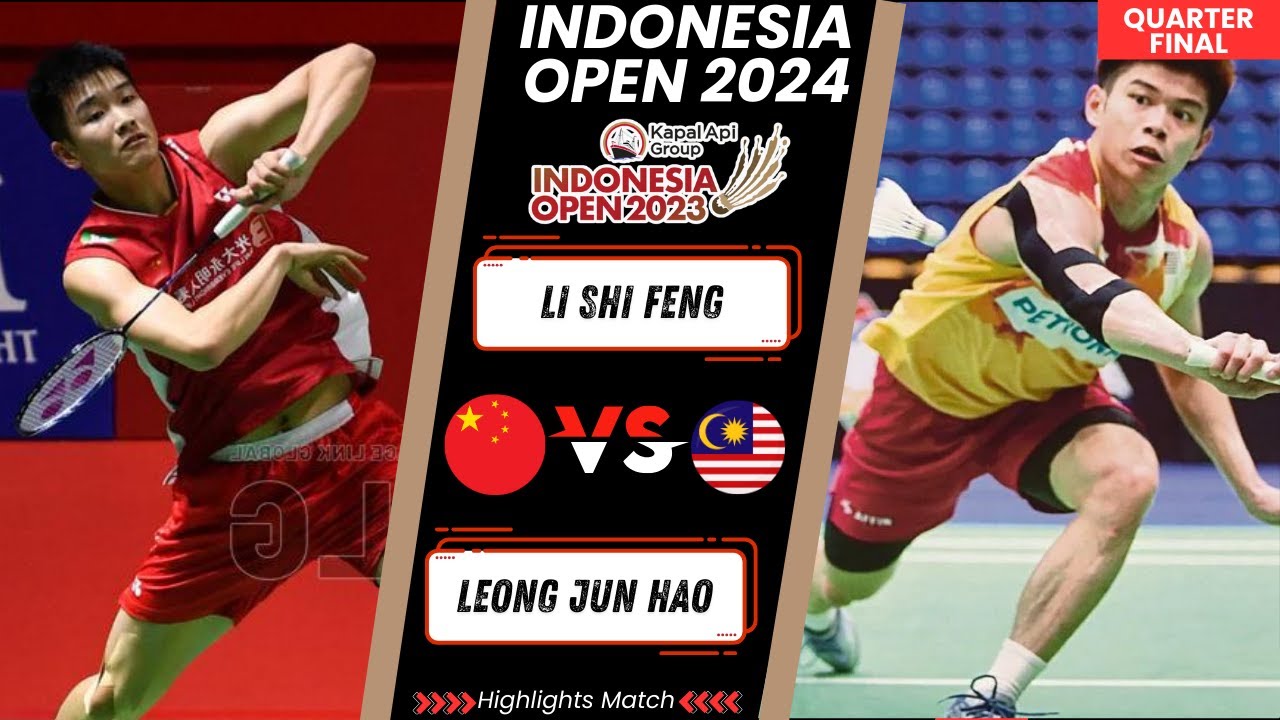 LI Shi Feng (CHN) vs LEONG Jun Hao (MAS) | Indonesia Open 2024 ...