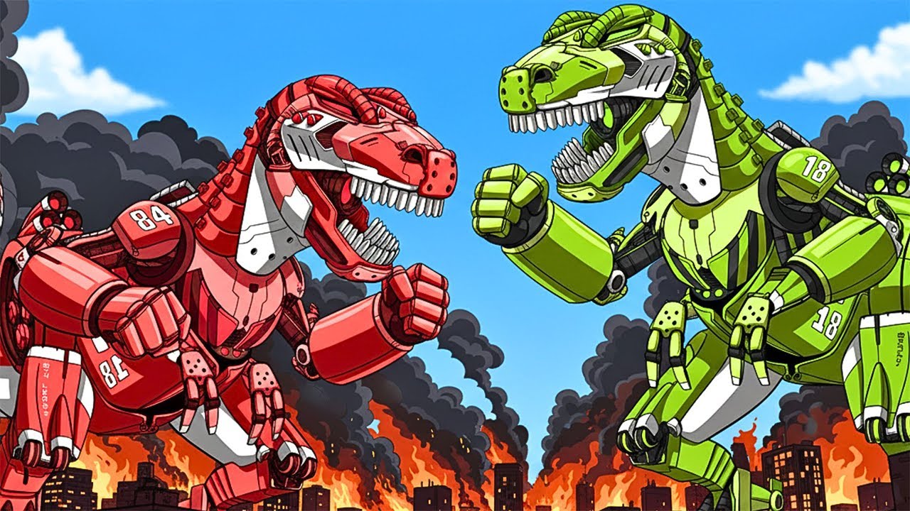 Dinosaur Destroy the City! A Super Dinosaur Robot Appears | Dinosaur ...