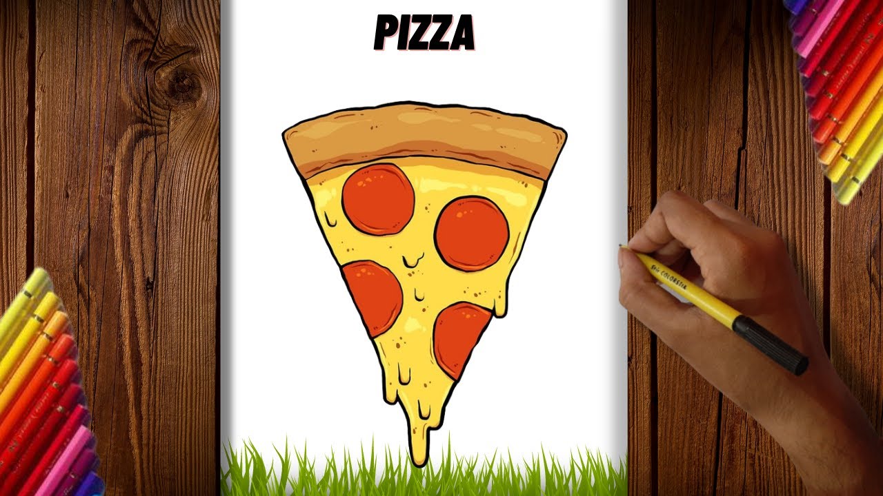 How to draw a pizza slice - YouTube