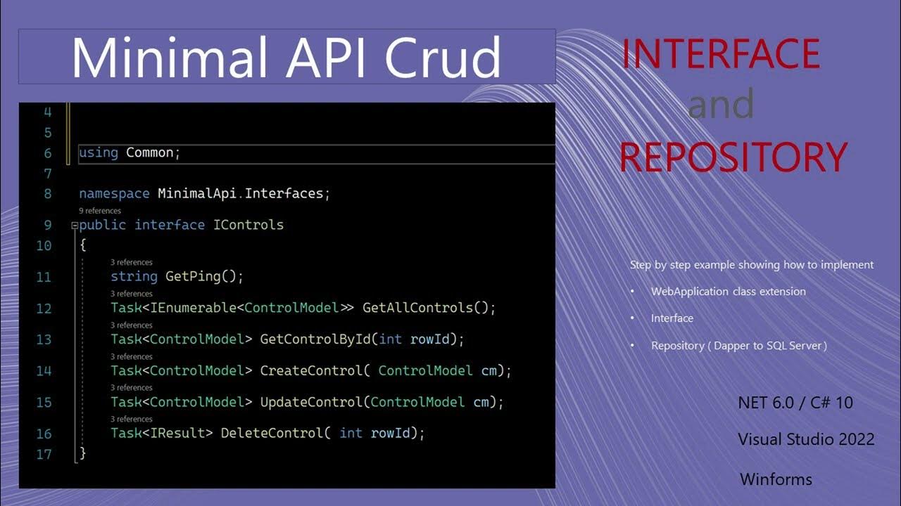C# Minimal API CRUD c/ Winforms - Interface and Repository - YouTube