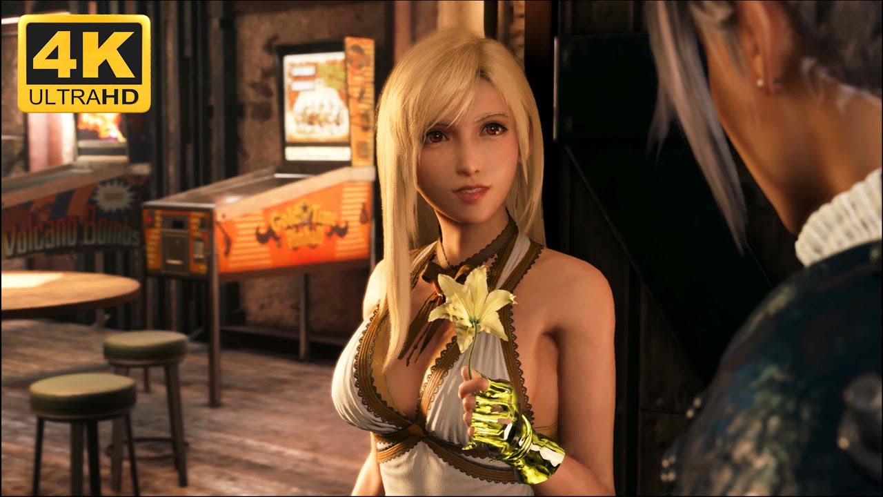 😍🥰 FFT7 Blonde Tifa with White - Gold Dress Outfit - Cutscene - PC [4K 60FPS] 😍🥰 - YouTube