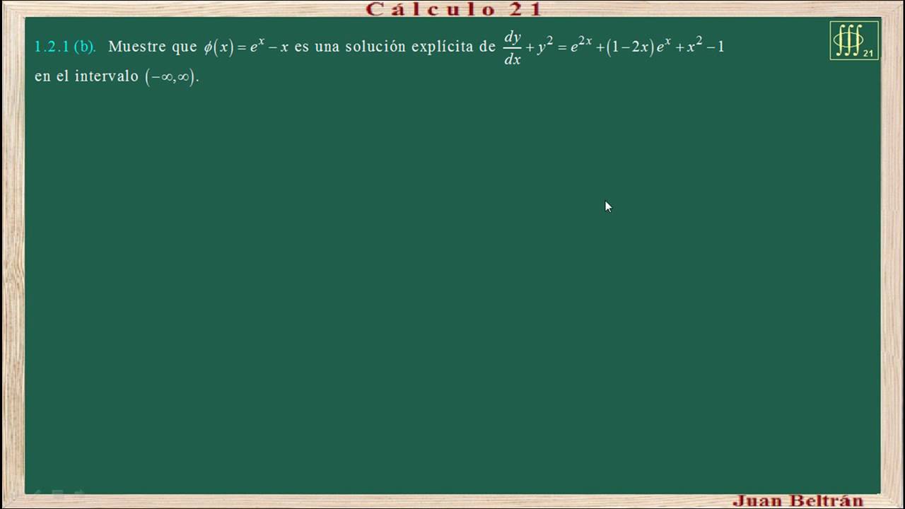 Solución explícita de una ecuación diferencial. Nagle 1.2.1.mp4 - YouTube
