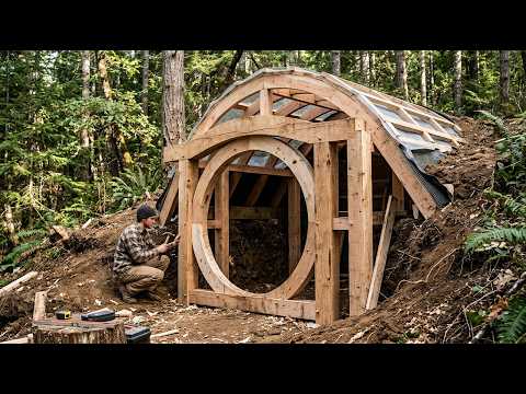 Turning a Dirt Hillside Into a Hidden Round Door Hobbit Cabin  Full Build