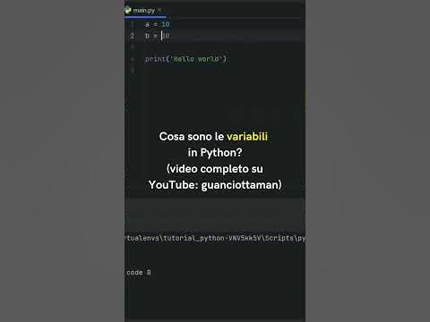 Cosa sono le variabili in Python - Python ITA - YouTube
