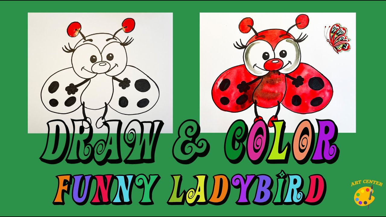 Learn how to Painting Funny ladybird | Cute painting for kids | Draw ...