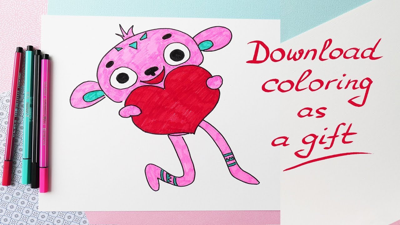 Coloring and drawing For Kids / Download coloring as a gift / Monkey ...
