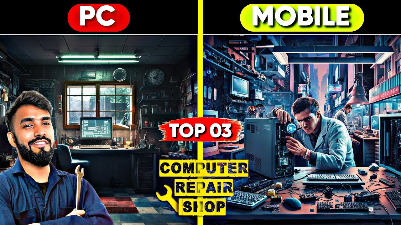 TOP 03 BEST COMPUTER REPAIR SHOP SIMULATOR 🥳 GAME FOR MOBILE | COMPUTER ...