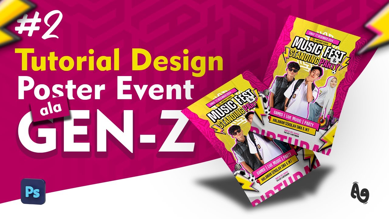 Tutorial Design Poster Event Gen Z Photoshop - YouTube