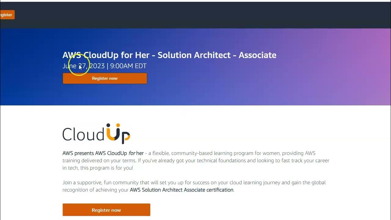 Join AWS CloudUp for Her New Cohort On June 27, 2023 *CLOSED* - YouTube