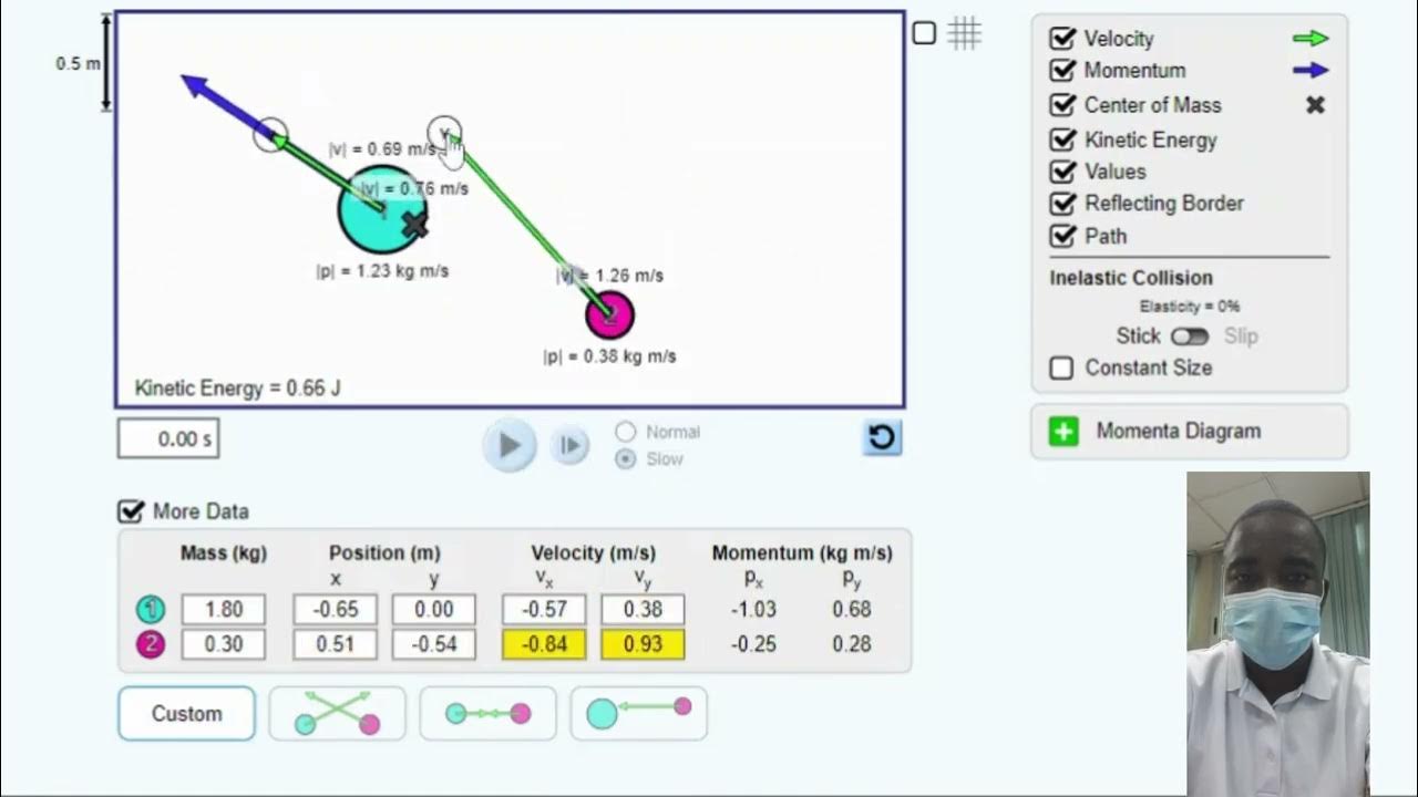 Inelastic Collision Simulation | Science Experiment | Virtual Lab Simulation - YouTube