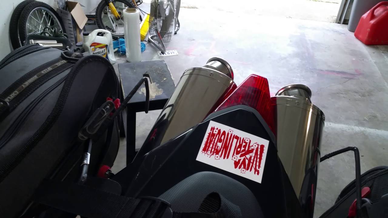 Aprilia dorsoduro 750 dominator exhaust - YouTube