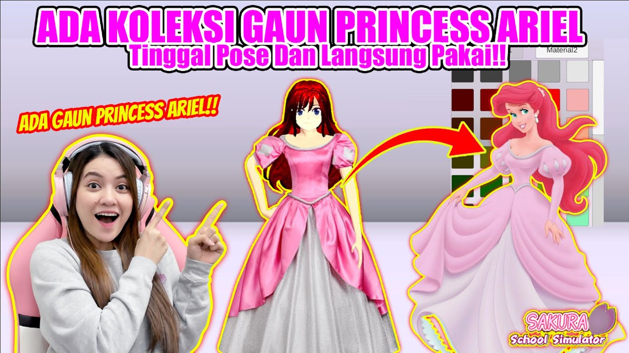 TINGGAL POSE BISA LANGSUNG PAKAI GAUN PRINCESS ARIEL!! SO..CUTE ...