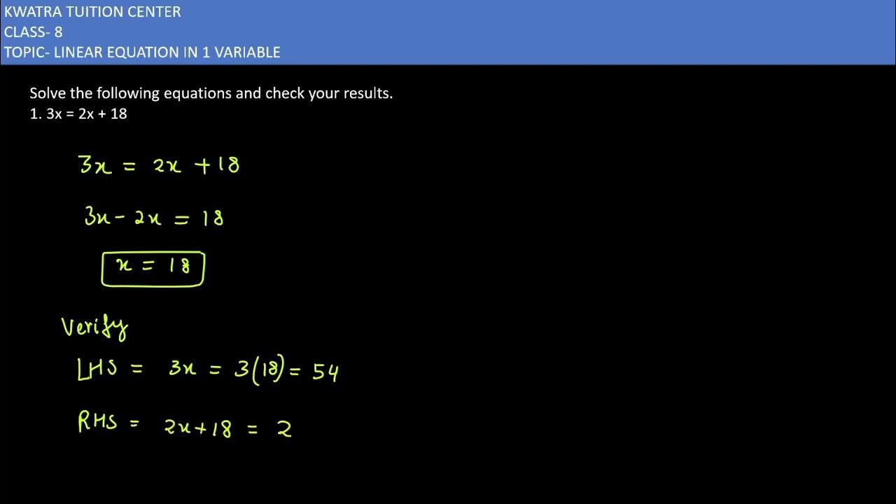 Solve The Following Equations And Check Your Results 1 3x 2x 18 solve-the-following-equations-and-check-your-results-1-3x-2x-18