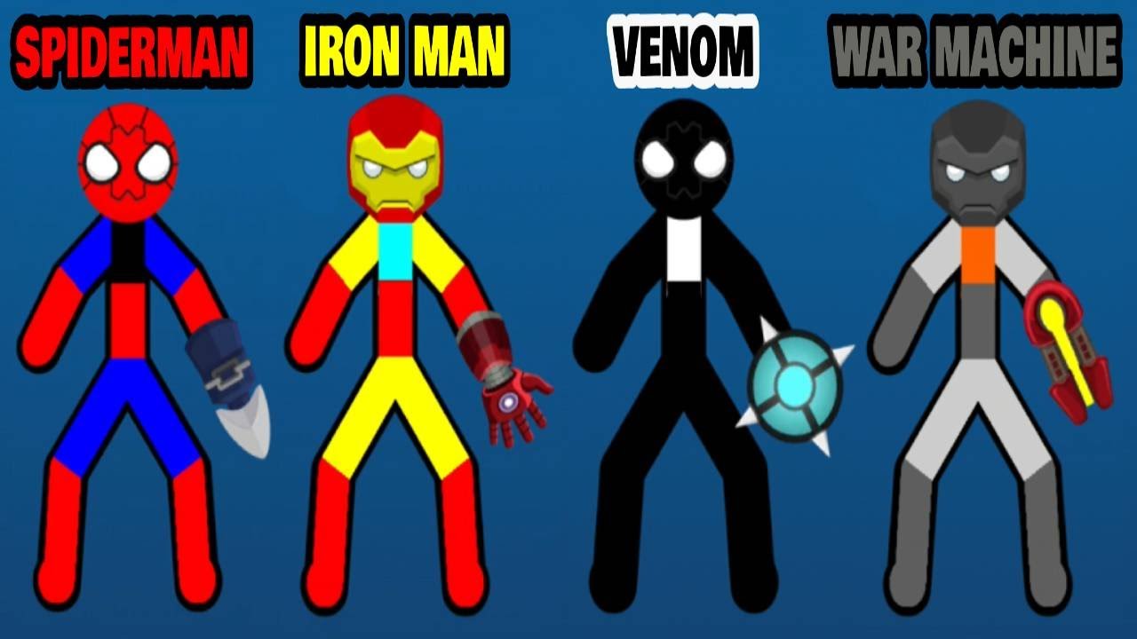 SPIDERMAN vs IRON MAN vs VENOM vs WAR MACHINE - Supreme Duelist ...