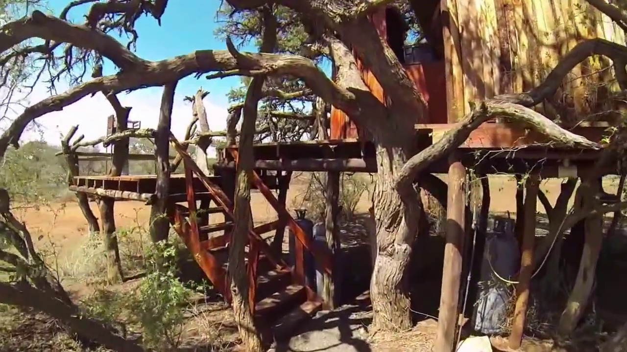 Mokala Treehouse overlooking the Waterhole - YouTube