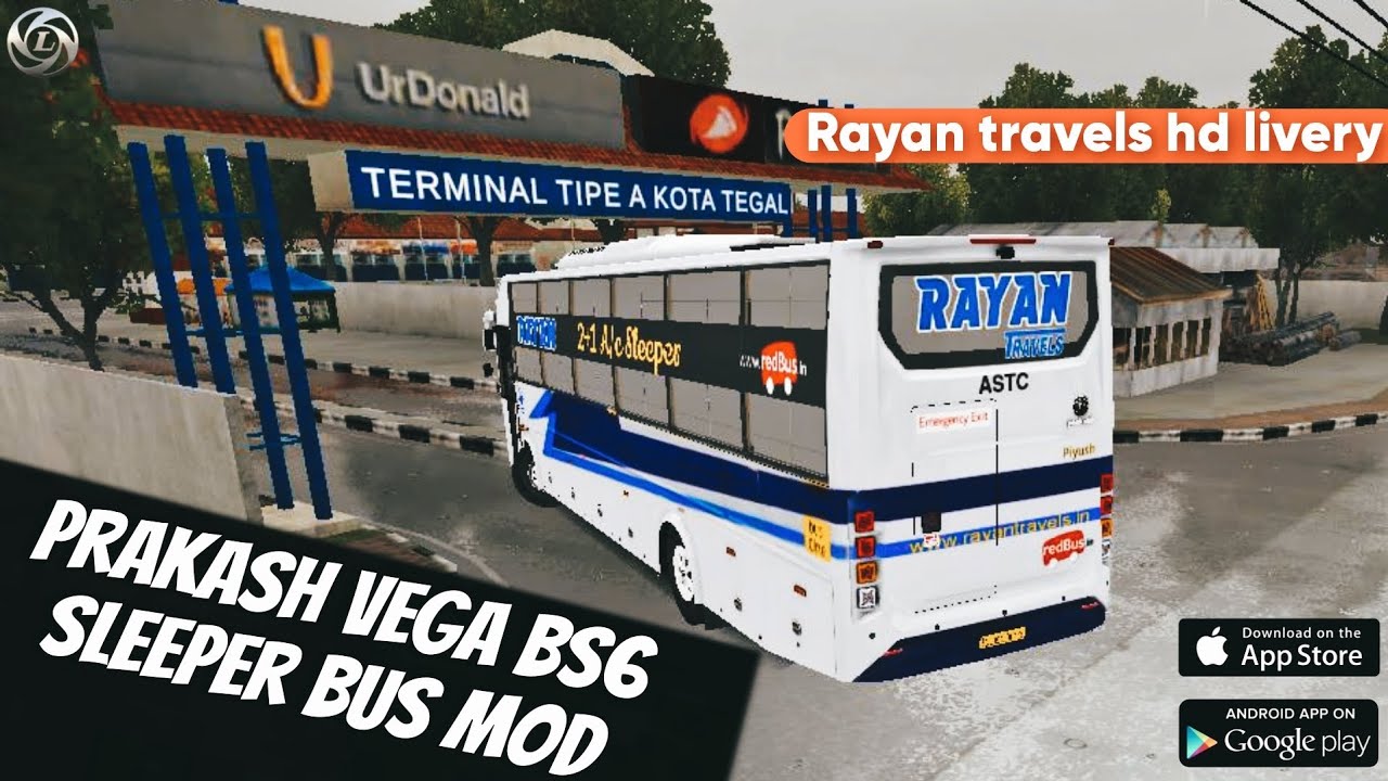 Ashok Leyland Prakash Vega bs6 sleeper bus mod | Rayan Travels livery ...