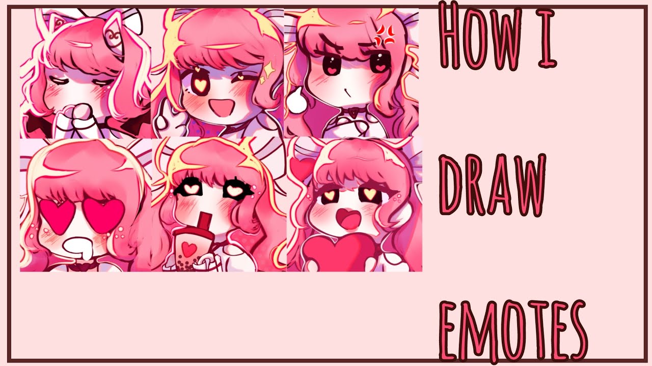 how i draw emotes!💕💕 (commissioned emotes) (art timelapse) - YouTube