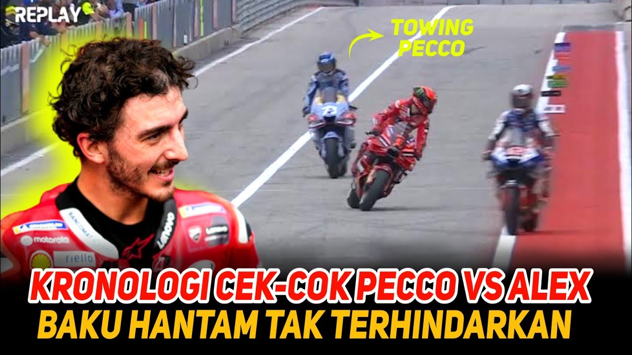 🔴MOMEN KOCAK..! AKSI TOWING ALEX MARQUEZ PADA BAGNAIA PICU KEMARAHAN ...