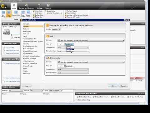 How to change the default overwrite time for a backup device in Backup Exec 2012 - YouTube
