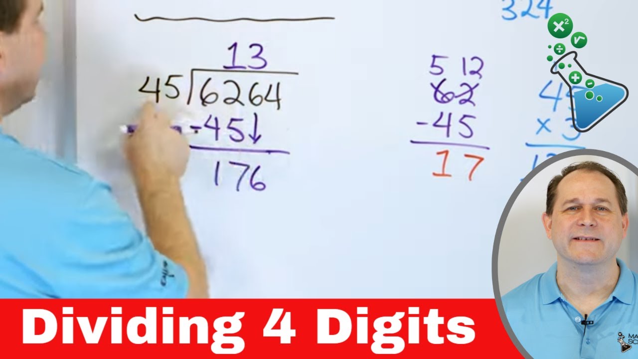 Dividing 4 Digit Numbers by 2 Digit Numbers - YouTube