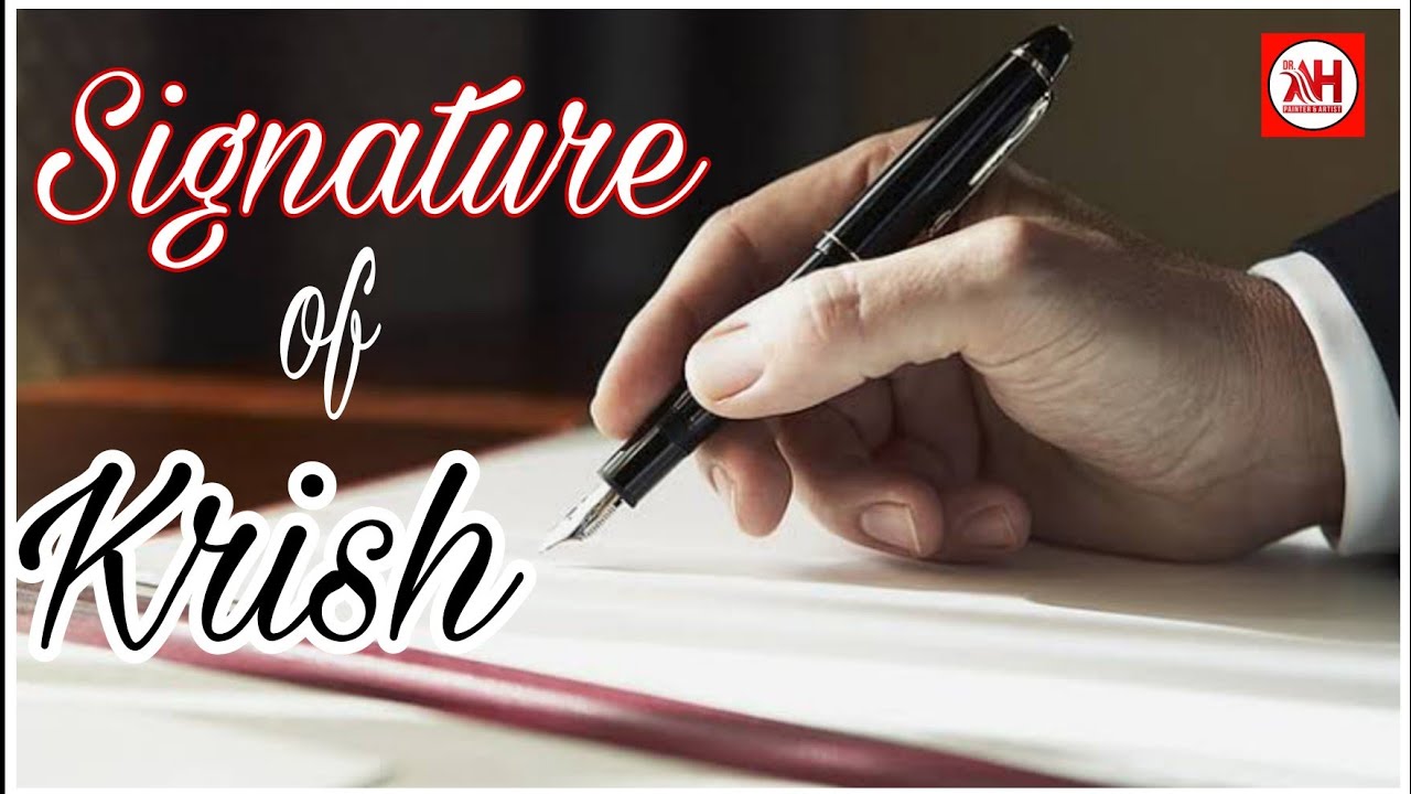 Signature of " Krish " by | Dr.Ali Hassan | Dr.Ali Hassan Art - YouTube
