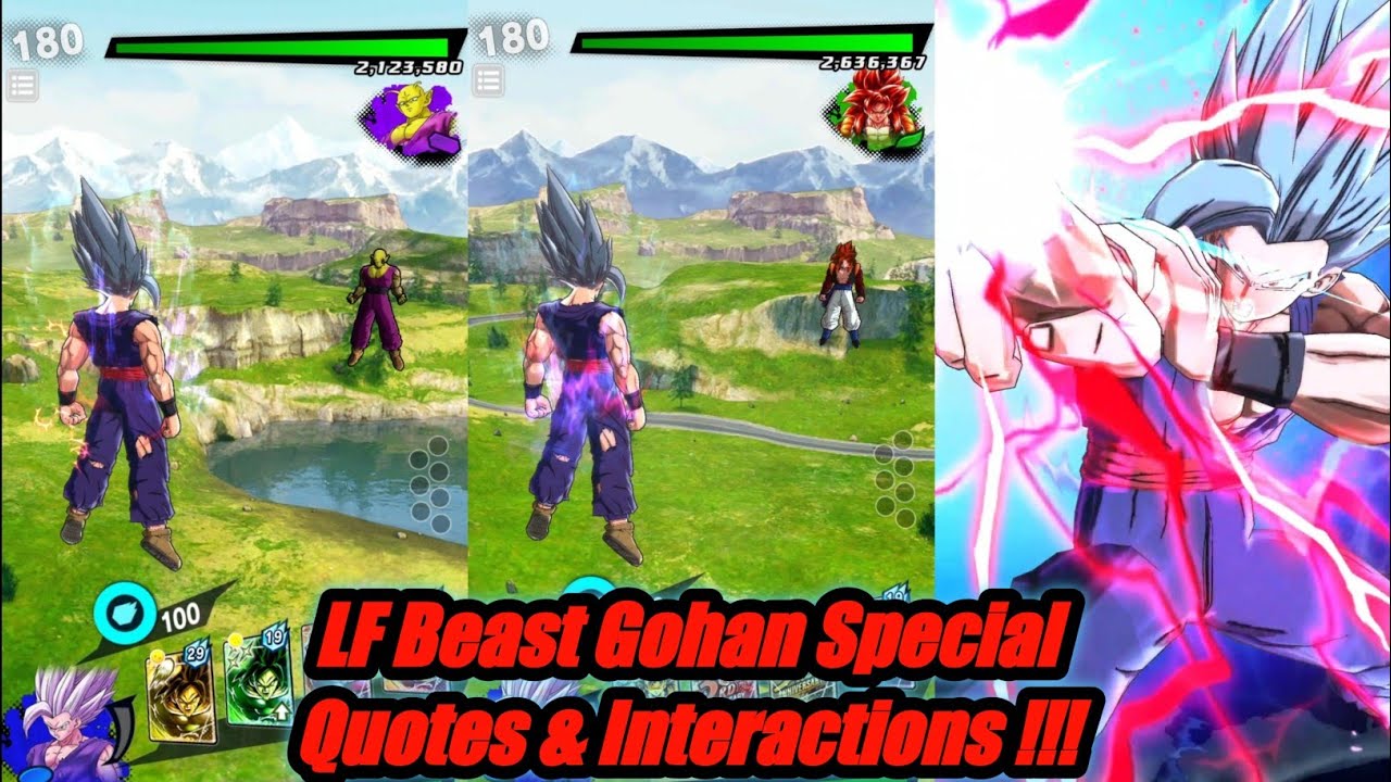 LF Beast Gohan Special Intro & Winning Quotes and Interactions! Dragon ...