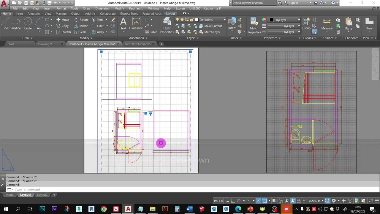 Unidade 04 slide 03 Como Colocar a vista na folha do layout com comando ...