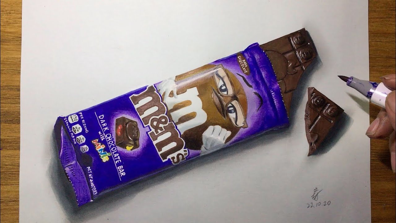 Marker木顏色畫紫色m&m’s How to draw m&m’s limited edition realistic ...