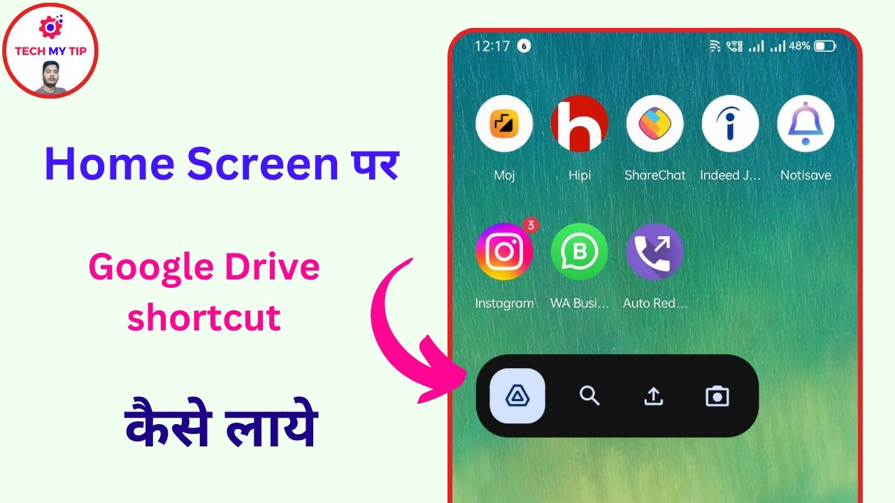 Mobile ke home screen per drive quick action shortcut Kaise laen | How ...
