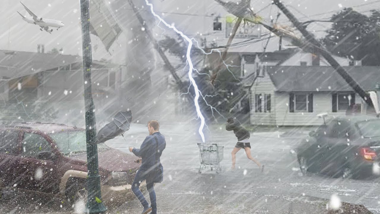 Moscow Destroyed by Storm! Wind like Tornado blows away cars and people ...