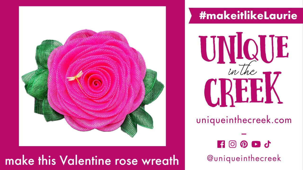 ROSE PETAL | Easy DIY Deco Mesh Rose Flower Wreath | UITC LARGE BOARD ...