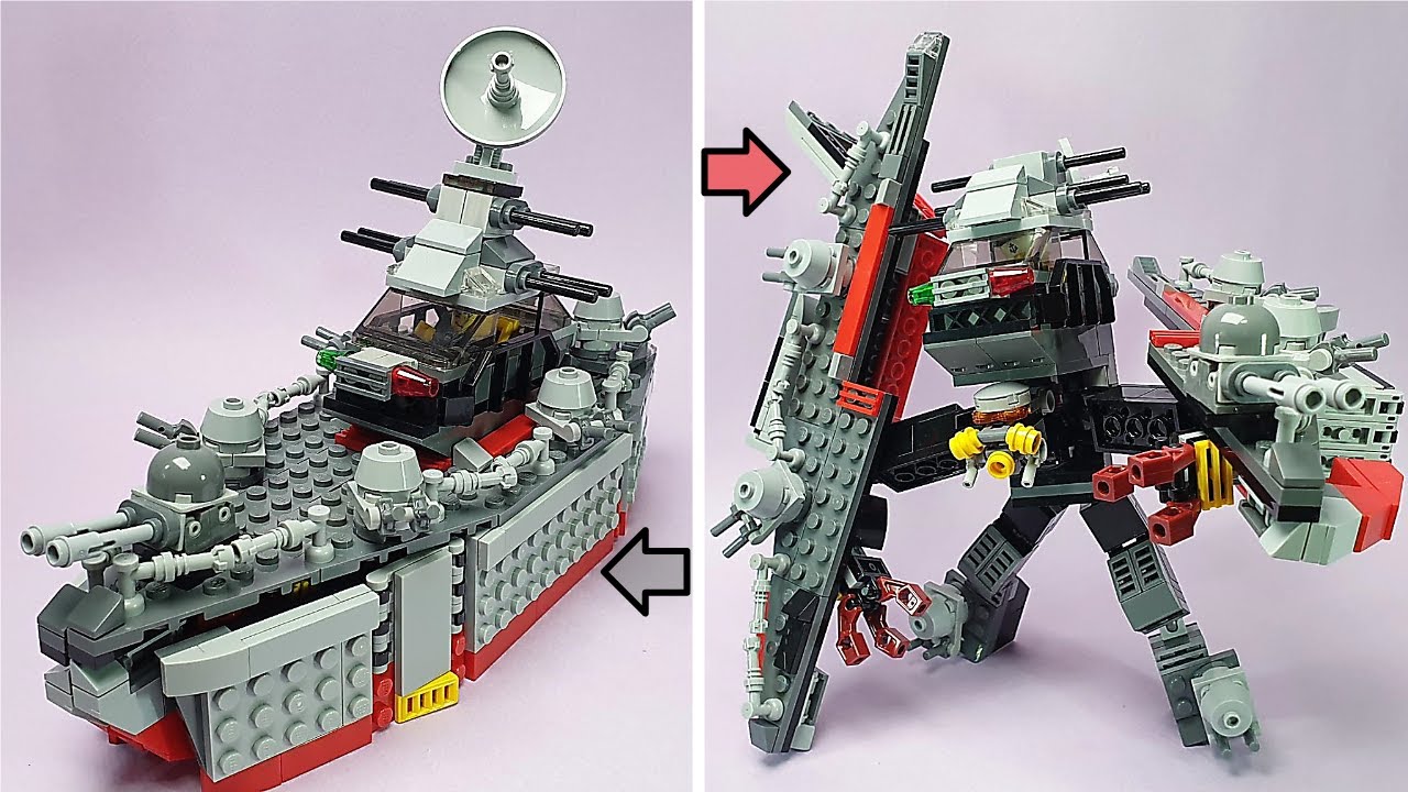 LEGO Battleship transforms into a robot / 레고 전함 로봇으로 변신 - YouTube