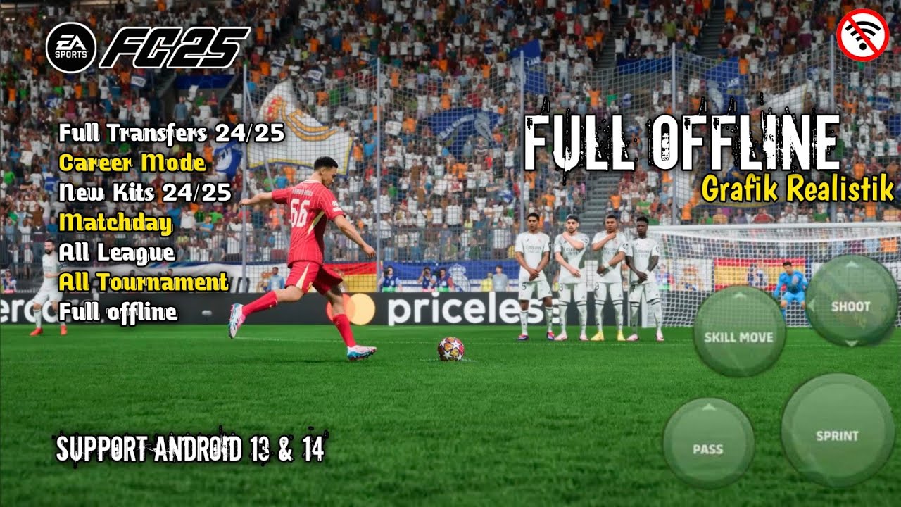 FIFA 16 MOD FC 25 ANDROID OFFLINE ALL TOURNAMENT NEW FACE & KITS 24/25 ...