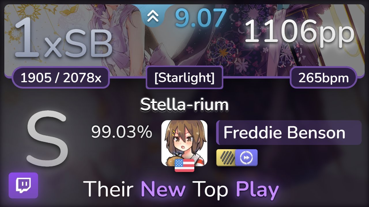 🔴 9.1⭐ Freddie Benson | Kano - Stella-rium [Starlight] +HDDT 99.03% ...