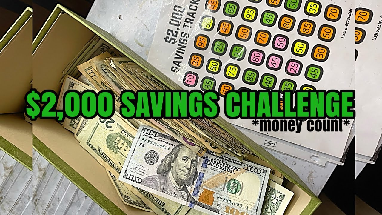 $2,000 SAVINGS CHALLENGE COMPLETED| MONEY COUNT - YouTube