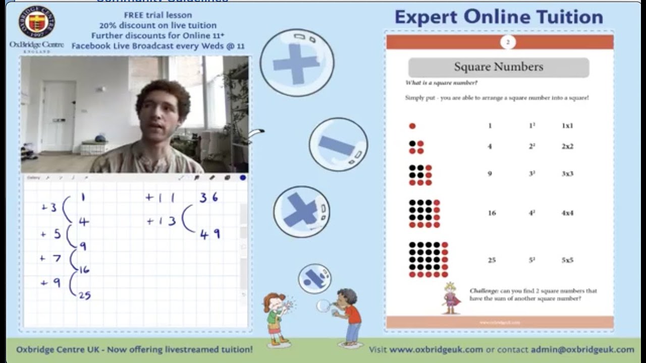 Free KS2 11+ Maths Lesson: Squares & Roots - YouTube