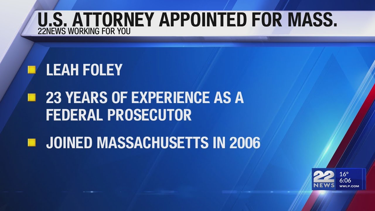 U.S. Attorney Leah Foley appointed for District of Massachusetts - YouTube