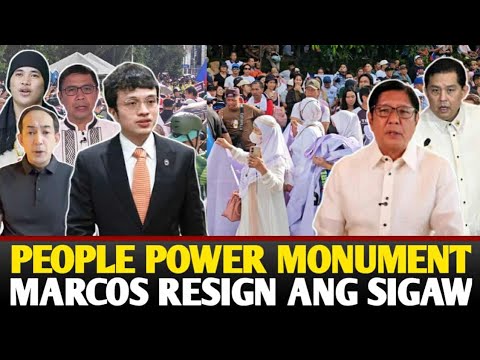 EDSA PEOPLE POWER MONUMENT NAGSIMULA NA, TUMITINDI ANG SIGAW MARCOS ...