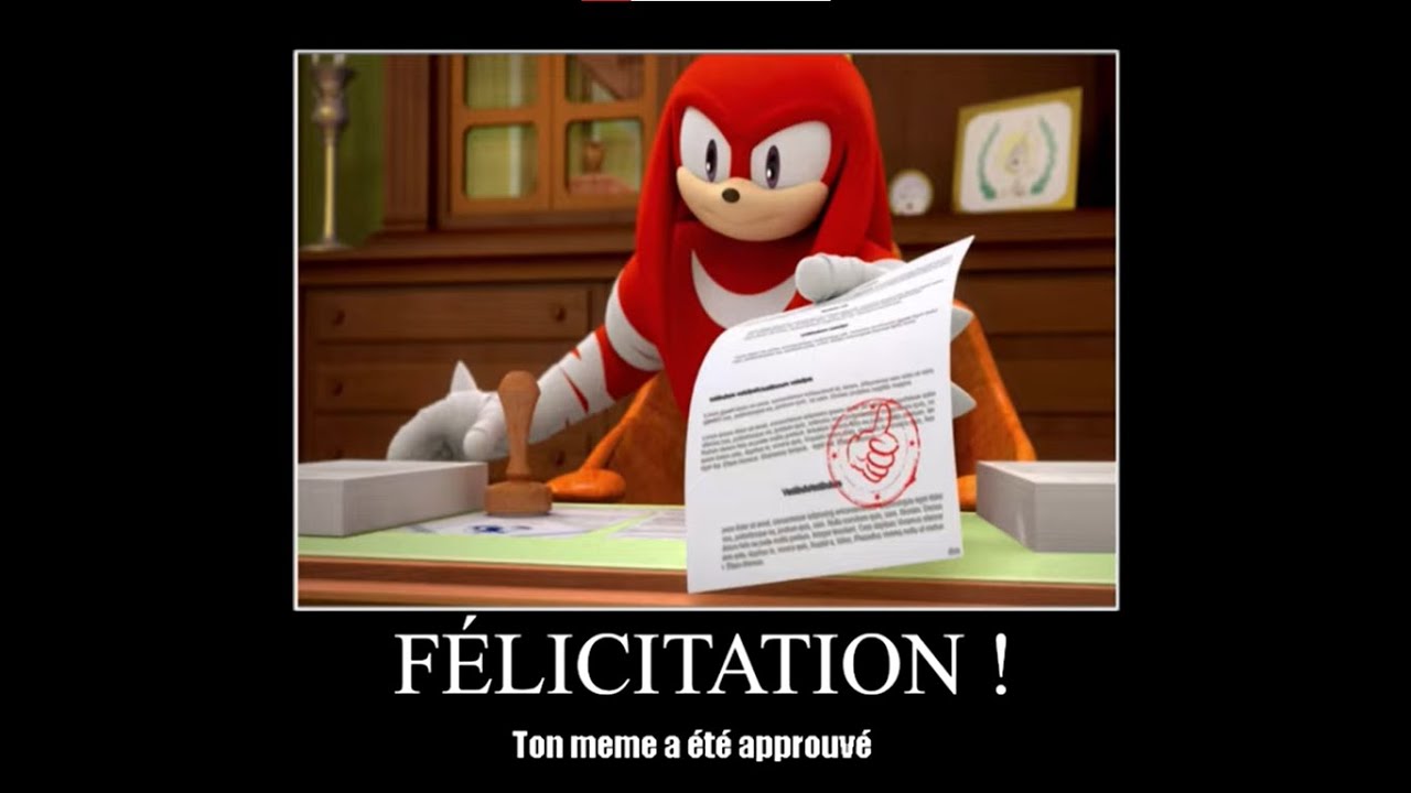 MEME APPROUVE KNUCKLES EN FRANCAIS - YouTube