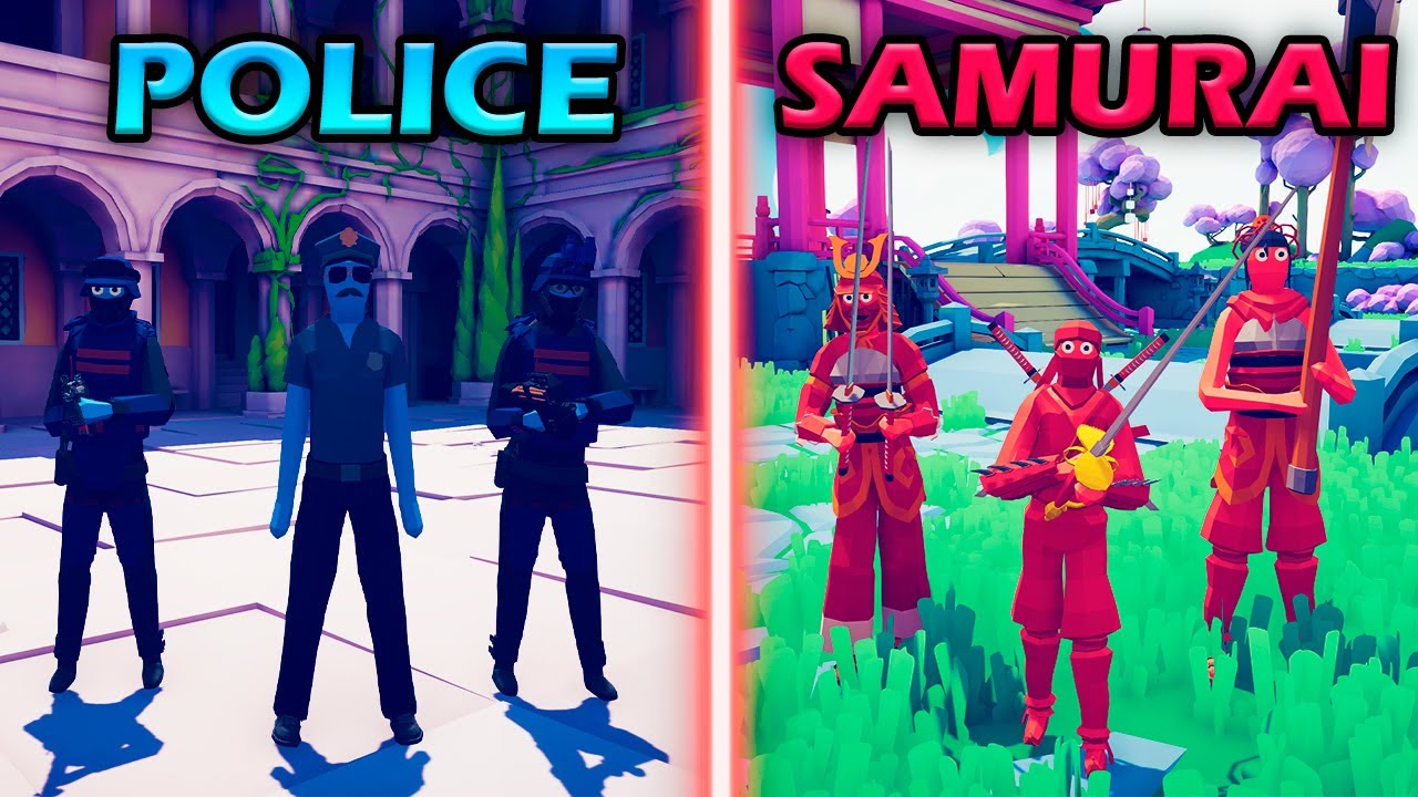 POLICE TEAM VS SAMURAI TEAM - Totally Accurate Battle Simulator TABS ...