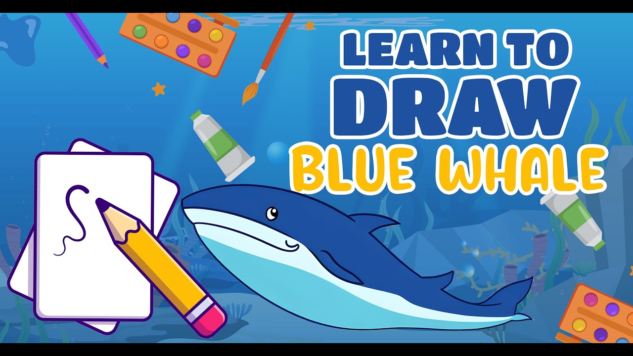 How to Draw Blue a Whale | Easy Kids Drawing | Kids Art Tutorial - YouTube