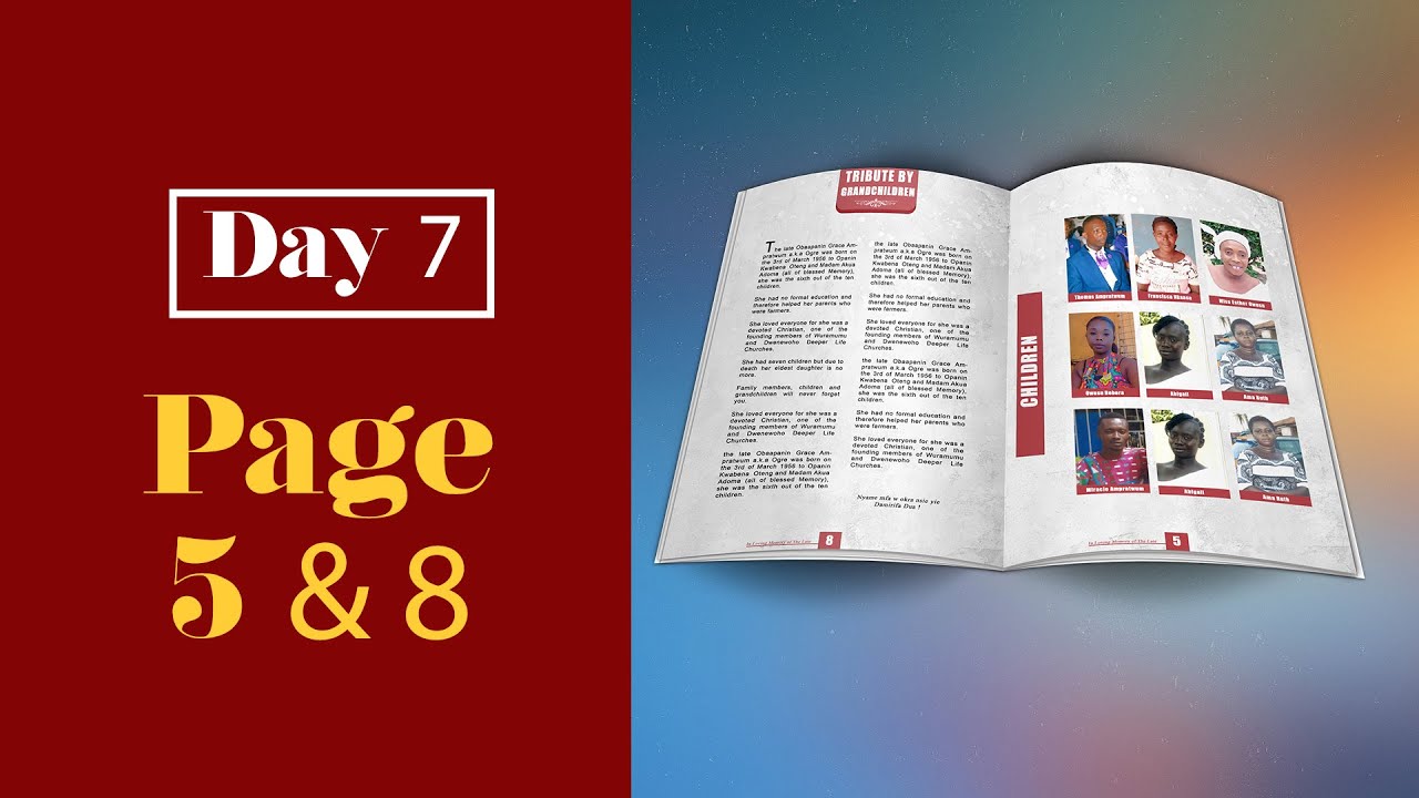 Day 7 - How to design a Funeral/ Biography/ Tribute Book (Page 5 and 8 ...